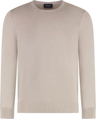 Drumohr Pull Ras du Cou en Coton - Homme - Pulls - Beige - Taille: 3XL