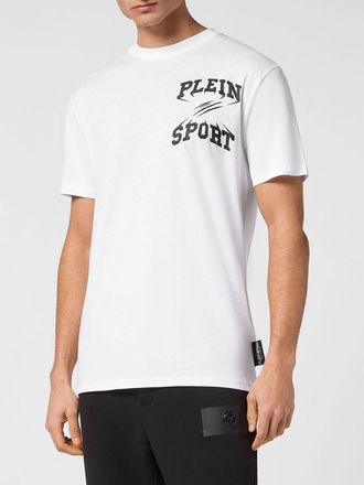 Plein Sport T-shirt en jersey de coton avec col ras du cou et logo au dos