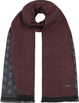 Stetson Echarpe en Coton Two Sides Femme - Made in Italy echarpe pour lhiver foulard a franges, franges Hiver automne-hiver - taille unique rouge