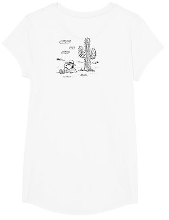 Peanuts Erdn&uuml;sse - Spike mit Kaktus Unisex Cartoon T-Shirt, Grau, S