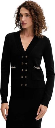 Fracomina Cardigan Double-Boutonnage Coupe Droite - Femme - Pulls - Noir - Taille: 36 FR