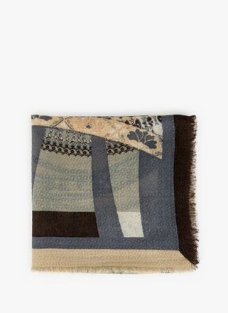 Petrusse Carr&eacute; de laine et soie imprim&eacute;