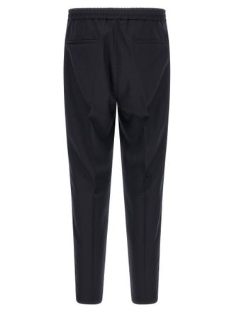 Brunello Cucinelli Virgin Wool Flannel Trousers - Navy