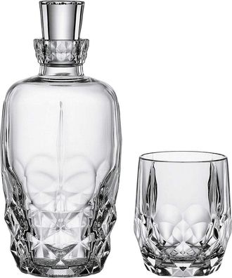 Bohemia Cristal 3-teiliges Whisky-Set Bar Selection Deluxe, Karaffe + 2 Whiskygläser im Geschenkkarton, Kristallglas, Spülmaschinenfest