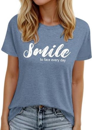 Generic T-shirt Imprim&eacute; Femme Col V T-shirt &agrave; Manches Courtes avec Impression Comme Haut D&eacute;t&eacute; D&eacute;contract&eacute; Pour Les Loisirs &Agrave; La Mode T-shirts Pour Femmes T-sh