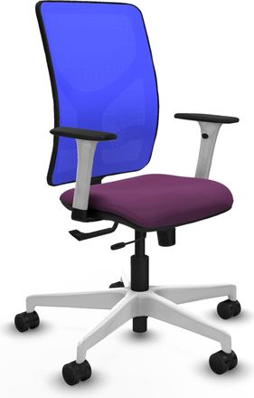 Piqueras y Crespo PC-Schreibtischstuhl mit wei&szlig;en und schwarzen Armlehnen, h&ouml;henverstellbare Lendenwirbelst&uuml;tze, ausgestattet mit Syncro/Traslack und Schneideschaum, Bl