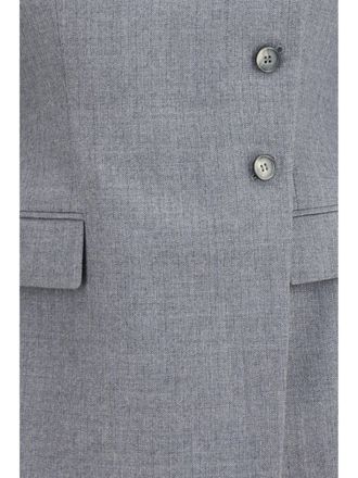 Alexander McQueen Pinstripe Merino Wool Blazer - Grey