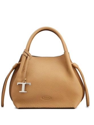 Tod's Tods Hobo Bags - Textured Leather Handbag - Gr. unisize - in Beige - f&uuml;r Damen