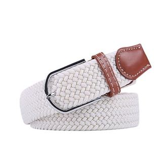 Generic Ceinture &eacute;lastique en toile tiss&eacute;e avec boucle ardillon tricot&eacute;e pour homme et femme, 21, 3.3cmX107cm