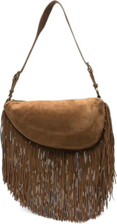 Ash Sac &agrave; bandouli&egrave;re &agrave; franges Astrid - Femme - Sacs - Brun - Taille: ONE Size