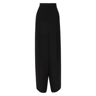 Max Mara Schwarze Leinenhose mit weitem Bein - - Trousers - Damen - Schwarzk - XS