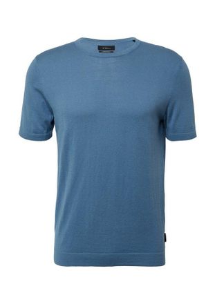 s.Oliver Kurzarmshirt Strickpullover Gestricktes T-Shirt aus Baumwoll-Seidenmix