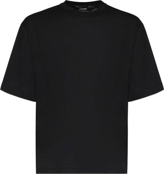 Jacquemus Homme, Tops, Noir, Taille: 2XL Rond Carr&eacute; T-Shirt &agrave; Manches Courtes
