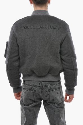 Off-white Gepolsterte Bomberjacke QUOTE aus reinem Kaschmir Off-White