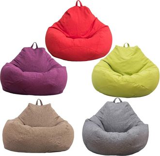 Dioche Gro&szlig;er Sitzsack-Stuhlbezug, Weich, Langlebig, Einfaches Design, f&uuml;r Innenliegen, Sofas, Ersatzbezug f&uuml;r Erwachsene, Wohnzimmer, Schlafzimmer, Stoffmat