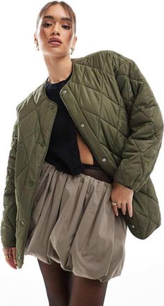 Pieces Veste légère matelassée - Kaki-Vert