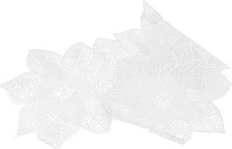 Artibetter Hochwertiger Silberner Tischl&auml;ufer aus PVC mit Hohlem Blumenmuster Hitzebest&auml;ndig und rutschfest Nordischer Stil Dekoratives Platzset f&uuml;r Esszimmer Sc