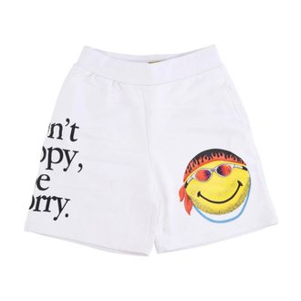 Market Smiley Logo Sweatshorts Elastischer Bund - - Shorts - Herren - Wei&szlig; - M