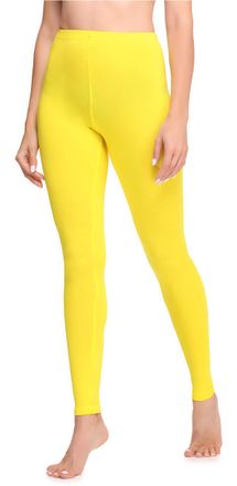 Ladeheid Leggings Damen aus Baumwolle Bequeme und Lange Leggins f&uuml;r Frauen f&uuml;r Fr&uuml;hling Sommer Herbst Winter Saison LA40-133 (Gelb, XXL)