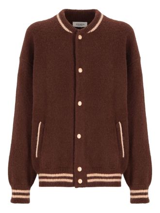 Laneus Gestrickte Bomberjacke - Braun