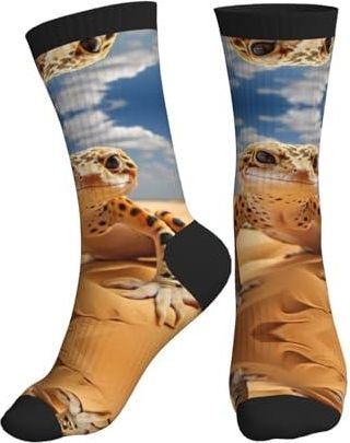 Generic Classiques Homme Chaussettes Gecko Léopard Des Sables Socks Antidérapante Chaussettes Courtes Pour Basketball Femme Trekking 40Cm
