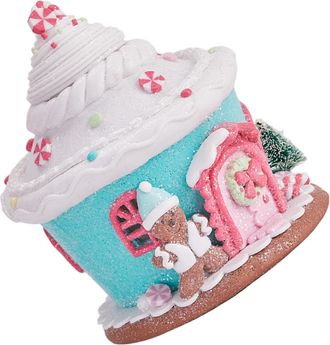 Aboofan Led Beleuchtetes Lebkuchenhaus Schloss Figurine Weihnachtsdeko Aus Weichem Harz Kompakte Tischdekoration Für Festliche Weihnachtsambiente Für Kamin Es