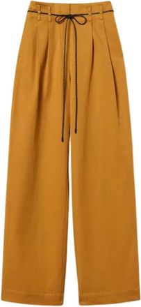 Twinset Femme, Pantalons, Brun, Taille: 42 FR Pantalon Large en Gabardine