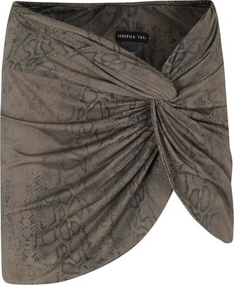 Federica Tosi Femme, Maillots de bain, Vert, Taille: 40 FR Copricostume Corto Stampa Pitone