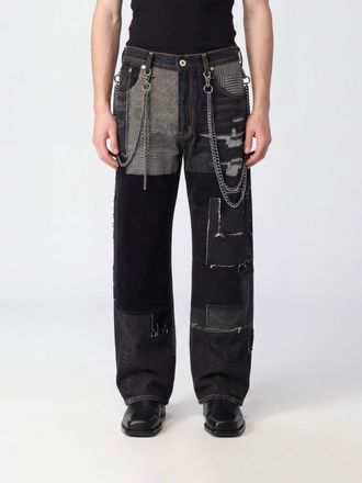 Junya Watanabe Jean large en denim avec design patchwork