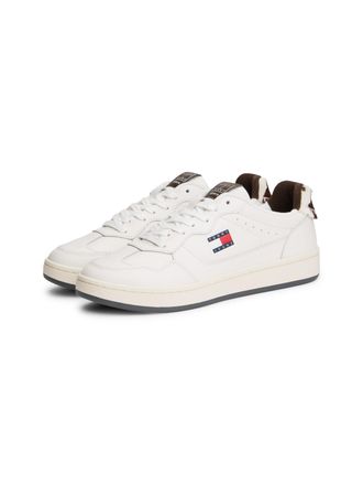 Tommy Jeans Plateausneaker TOMMY JEANS ARCHIVE 98 CALF HAIR TAB, Damen, Gr. 38, wei&szlig; (wei&szlig;, braun), Leder, Lederimitat, Schuhe Plateausneaker, Freizeitschuh, Halb