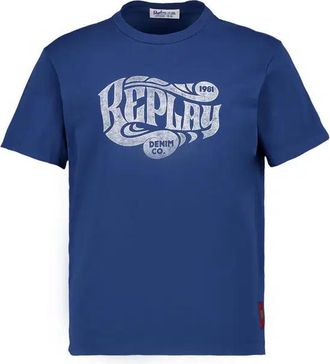 Replay Herren T-Shirt blau Baumwolle