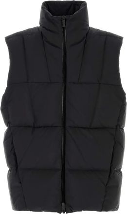 Moncler gilet matelassé à patch logo - Noir