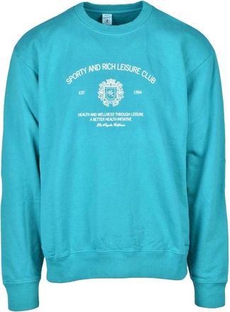 Sporty & Rich Homme, Sweatshirts et sweats à capuche, Bleu, Taille: S Felpa