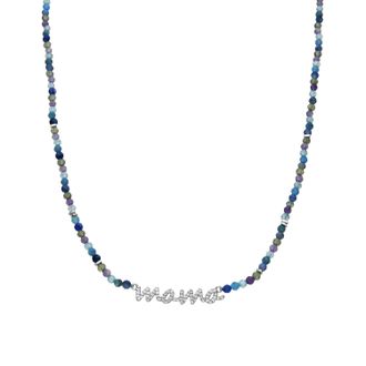 Luxenter Halskette in 925 Sterlingsilber und dunkelblauem Kristallrhodium-Finish - Mama
