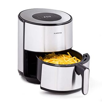 Klarstein Klarstein Friteuse Sans Huile, Friteuse Compacte à Air Chaud 1500W à Chauffage Rapide pour la Cuisine, Airfryer 4.3L avec Ecran Tactile, Minuterie, Te