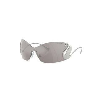 Swarovski Silberne Sonnenbrille mit Original-Etui - - Accessories - Damen - Grau - 34 MM