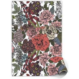 Tulup Tapis Vinyle pvc &Eacute;l&eacute;gant Protection pour le Sol - Fleurs diverses - 120x180 cm