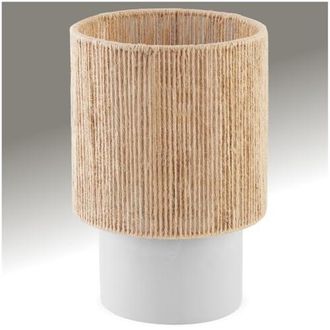 TecTake TecTake Lampe de chevet &Oslash; 20,5 x 30,5 cm, Abat jour en jute, Socle en ciment, Lampe de bureau 60W, Style boh&egrave;me, 220-240V, Douille E27, Decoration Mai
