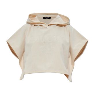 Balmain Femme, Maillots de bain, Beige, Taille: 42/44 FR Poncho en coton