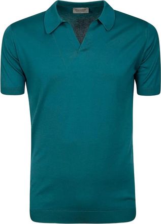 John Smedley t-shirt à col v - Bleu