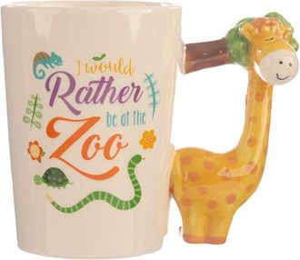 Puckator Tasse mit Giraffengriff, 11 x 13,5 x 8,5 cm, Weiß