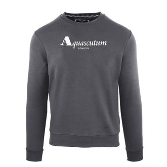 Aquascutum Sweatshirt f&uuml;r Herren, Rundhalsausschnitt, Regul&auml;r (Schwarzgrau)
