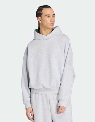 adidas Soft lux Hoodie-Sweatshirt in hellgrau meliert