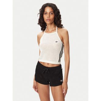 adidas Top Knitted Crochet KC6485 Wei&szlig; Slim Fit