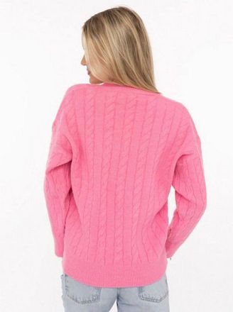 Zwillingsherz Strickpullover Zopfstrick Rundhalsausschnitt, Zopfstrick, Langarm