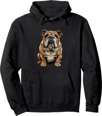 Whyitsme Design Brindle Bulldogge Hund Illustration Pullover Hoodie