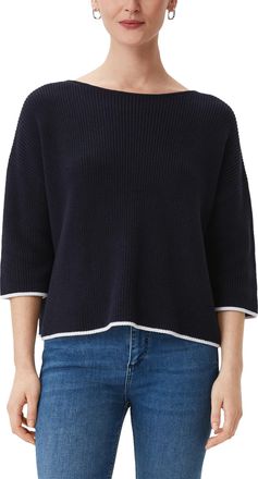 Comma Strickpullover mit Kontrast-Details