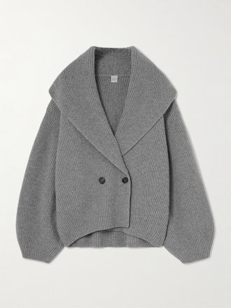 Toteme Cardigan Oversize En Laine C&ocirc;tel&eacute;e - Gris
