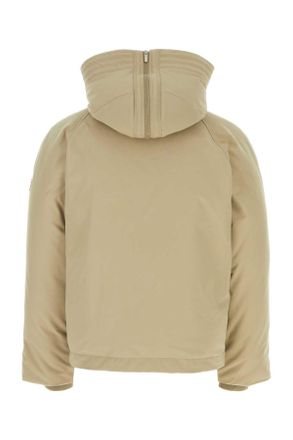 Ferragamo Mens Beige Polyester Blend Padded Jacket Sand Giubbini