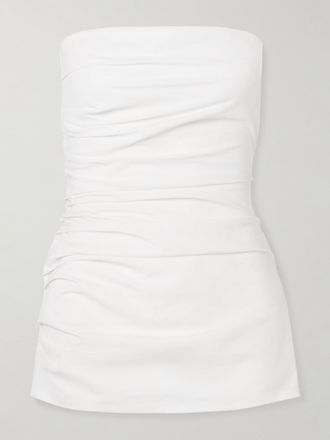 Proenza Schouler Haut Bustier En Popeline De Coton Mélangé À Plis Lena - Blanc cassé